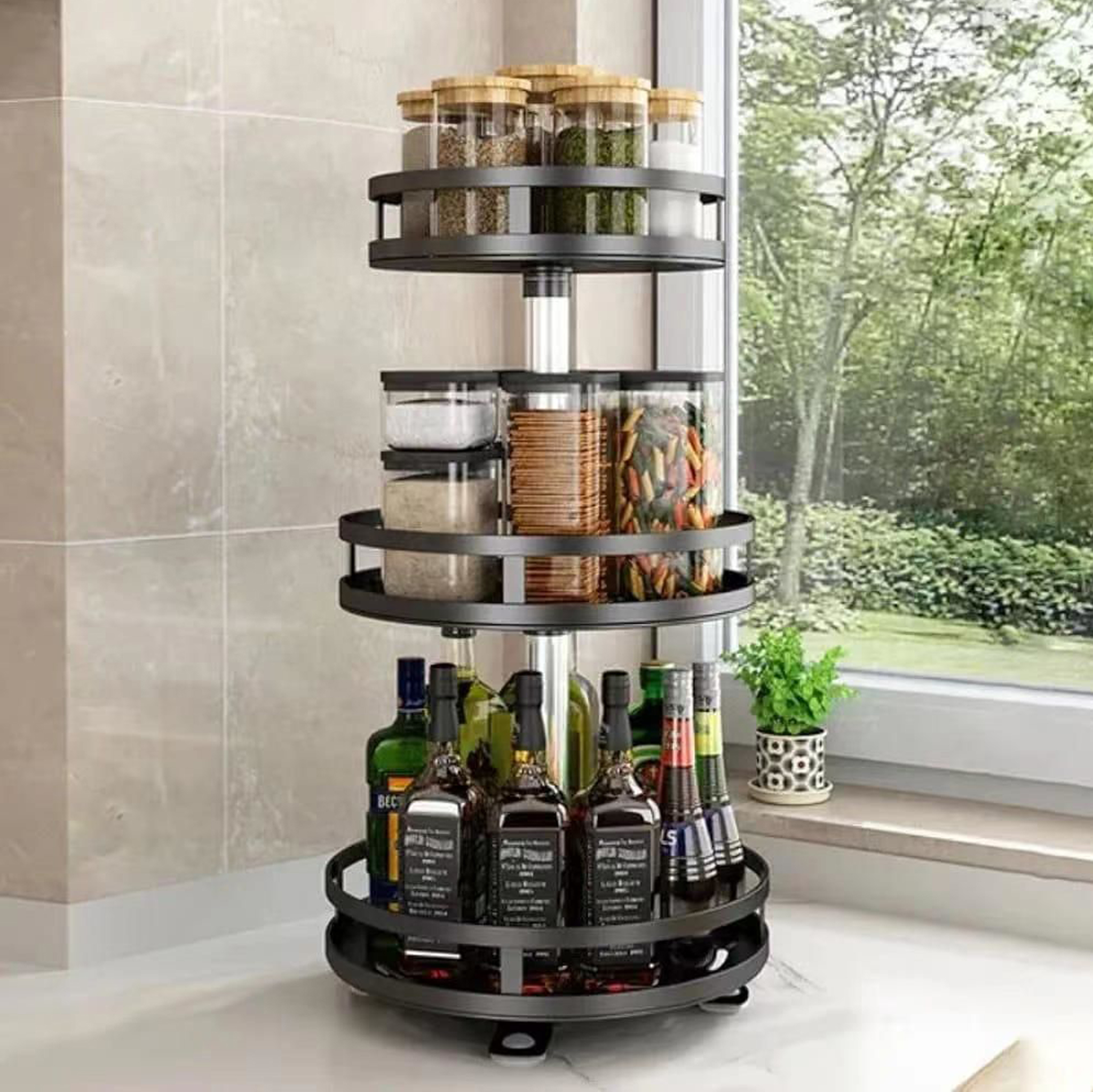 360° Rotating Storage Rack Organizer Round (Premium) | Prime Home