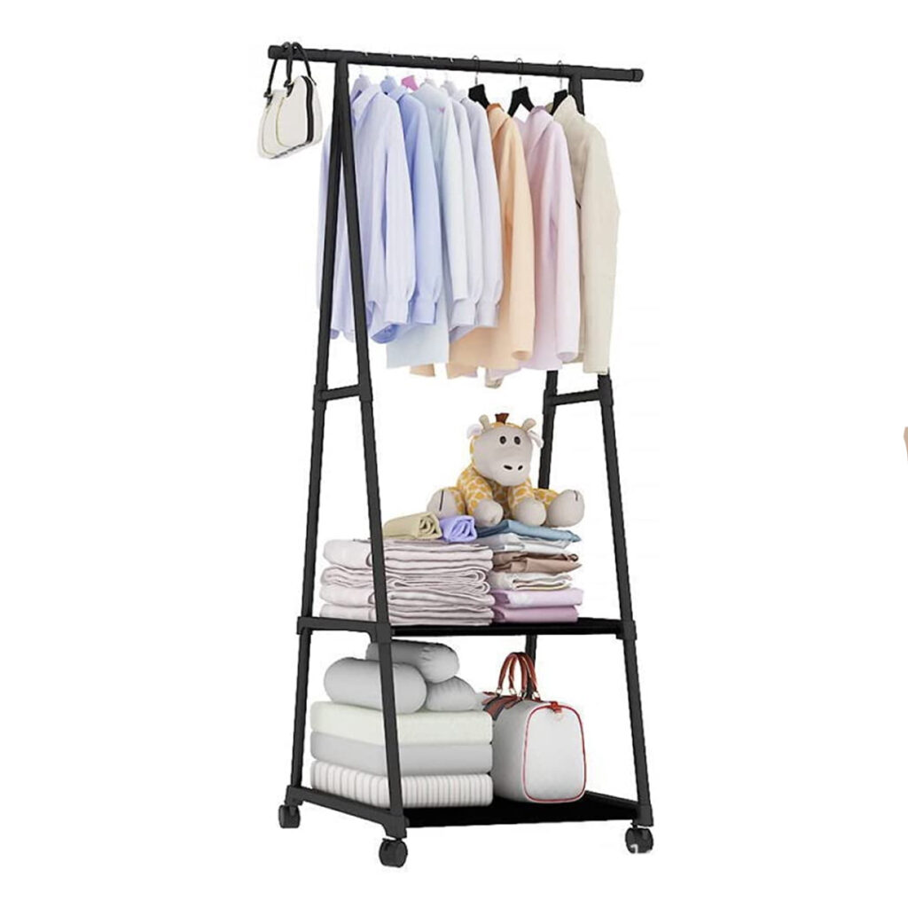 Triangle Coat Rack with Wheels – Prime Home